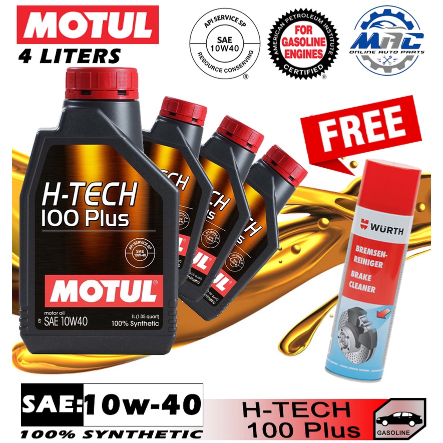 Motul H-Tech 100 Plus 10w-40 100% Synthetic 4 Liters | Shopee Philippines