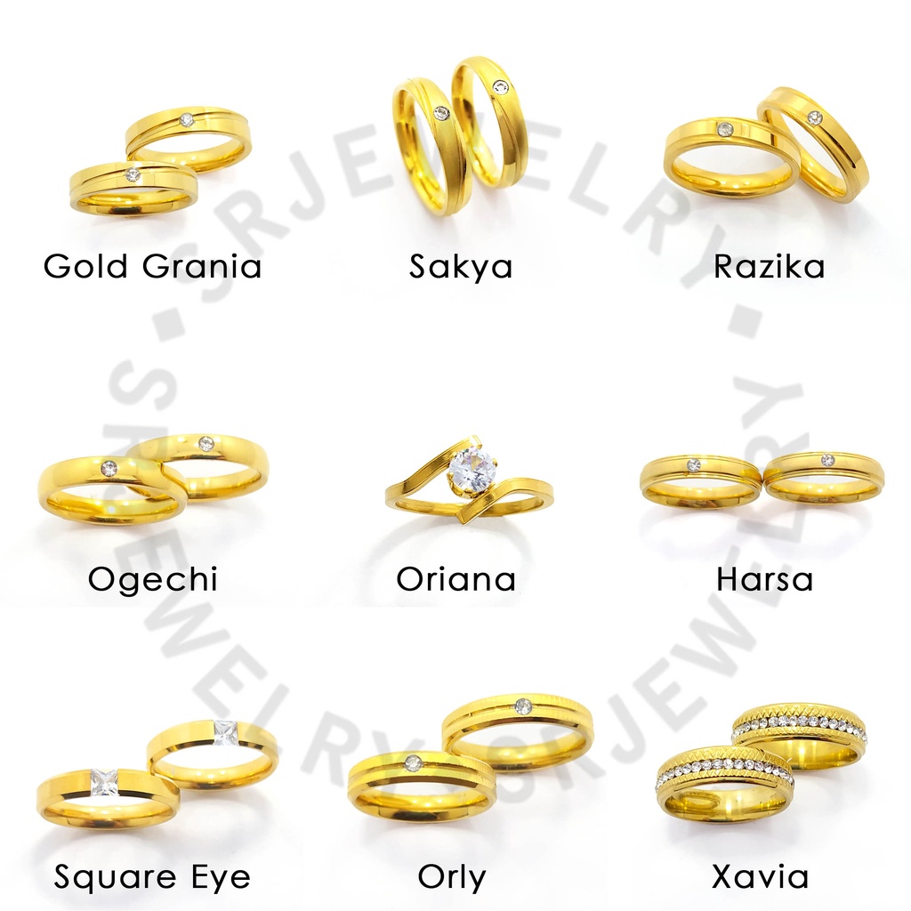 MATA Halal Titanium Gold Ring to Wear with Square Eye / Line Motif ...