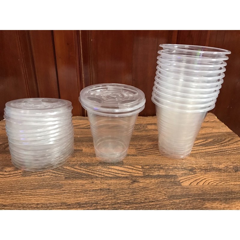 20 disposable plastic cups 140ml, 220ml, 280ml, 300ml, 400ml, 500ml with lid | Shopee Philippines