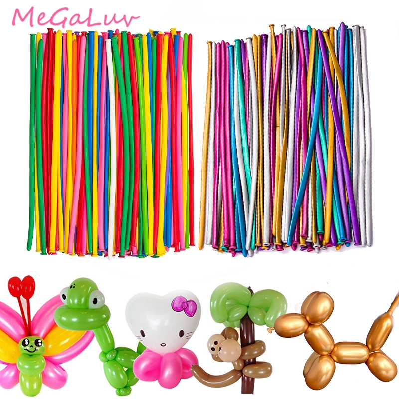 Metal 30pcs Long Balloons 30pcs Pack Multicolor Twisted Animal Balloon ...