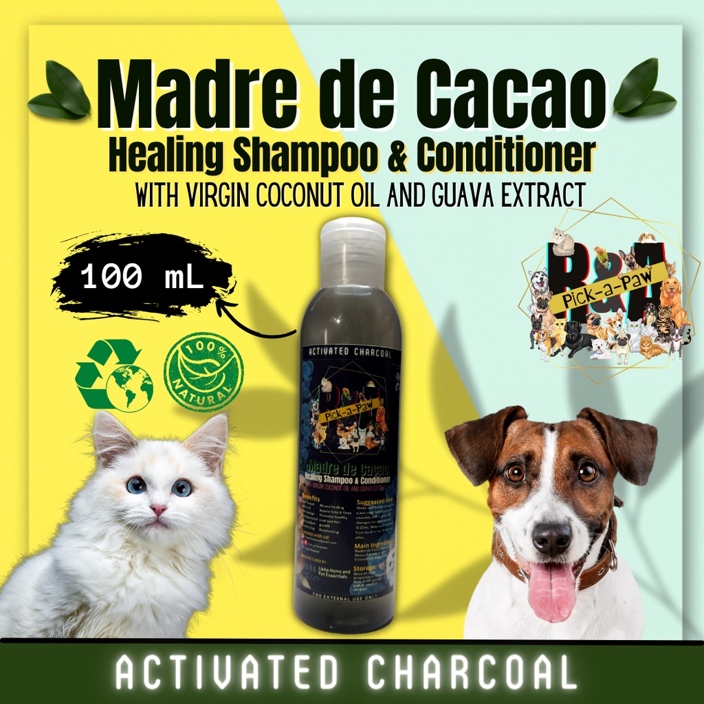 Dog & Cat Activated Charcoal Madre de Cacao Shampoo & Conditioner w ...