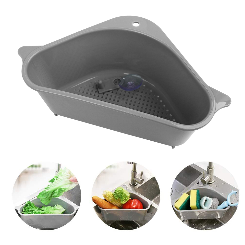 Sink Drain Shelf, Outivity Triangular Sink Strainer Basket Storage Rack ...