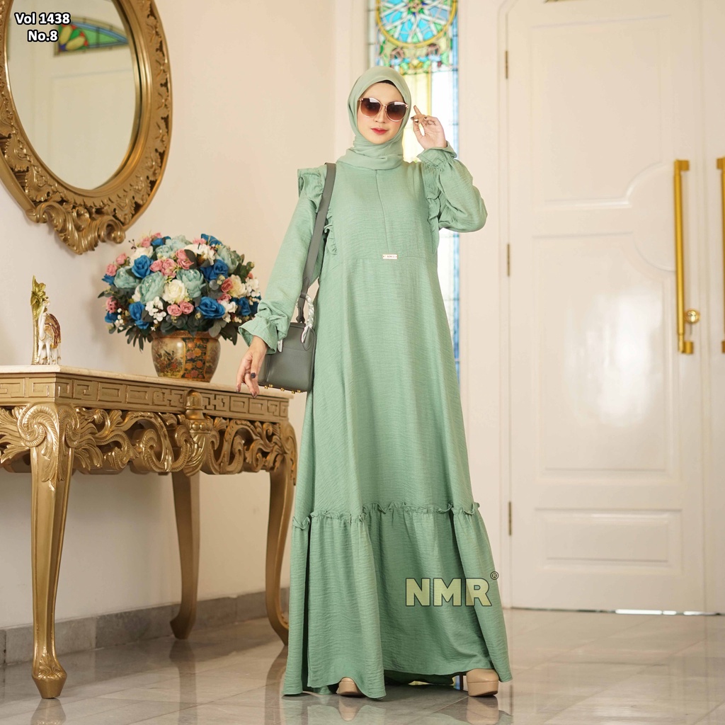 NMR Crinkle Linen Gamis Vol 1438-8 | Shopee Philippines