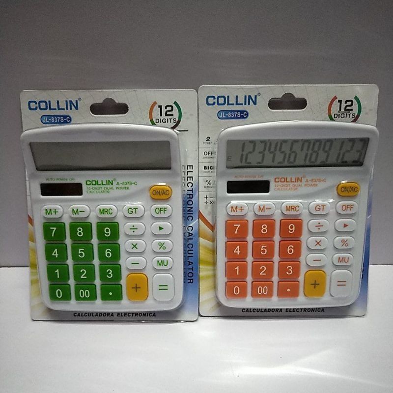 Collin 12 Digits Dual Power Calculator (JL-837S-C) | Shopee Philippines