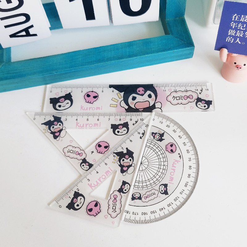 Sanrio Acrylic Ruler Set Kuromi Pochacco Measuring Tools 15cm Ruler ...