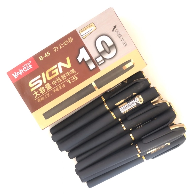 Kap Cat. 1.0mm Black Sign Pen (B45) | Shopee Philippines
