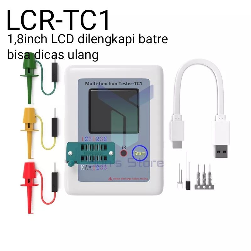 LCR Tester COMPONENT LCR-TC1 1.8 Inch TFT LCD Display Multi-Meter ...
