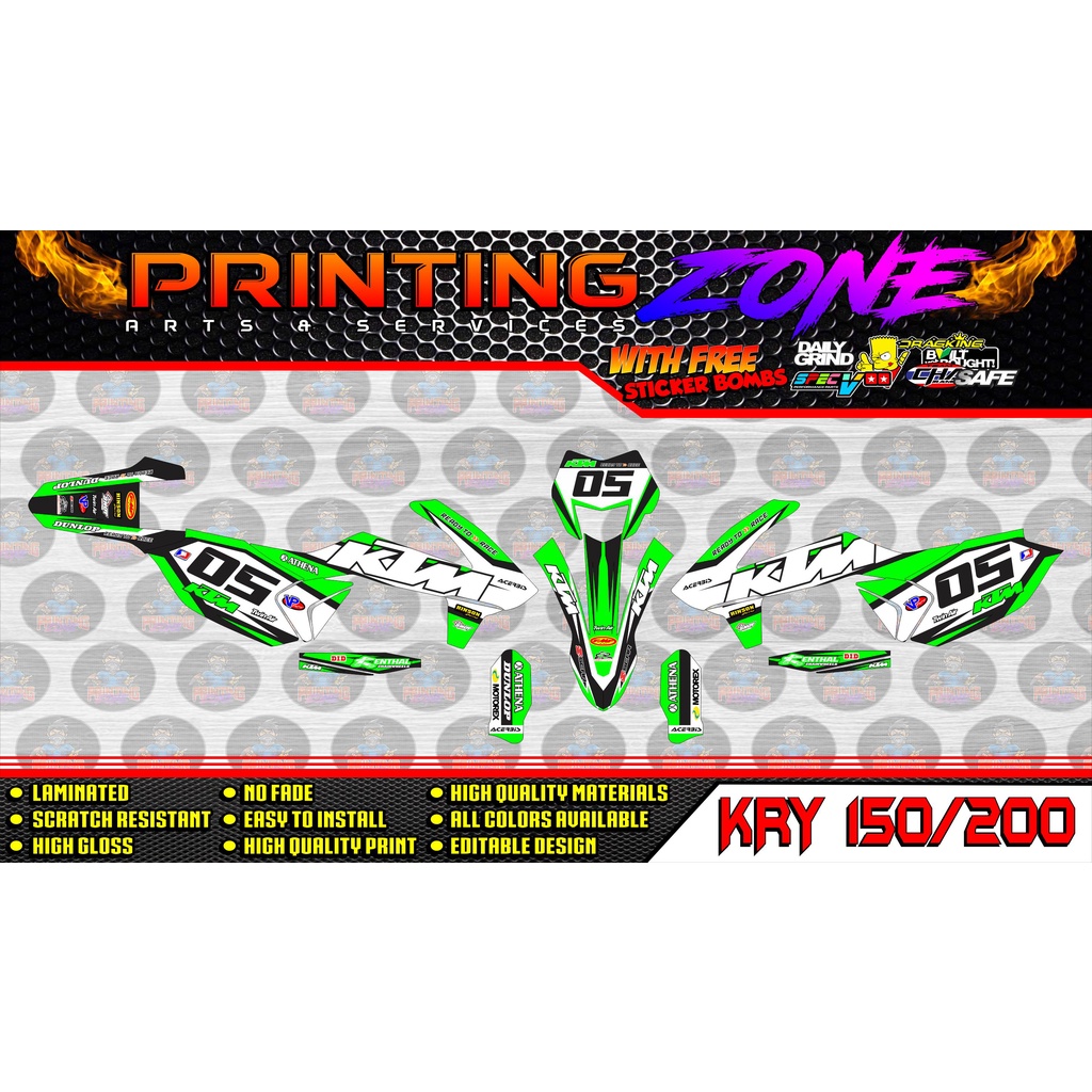 RUSI KRY 150 and KRY 200 Full Sticker Decals Set | Shopee Philippines