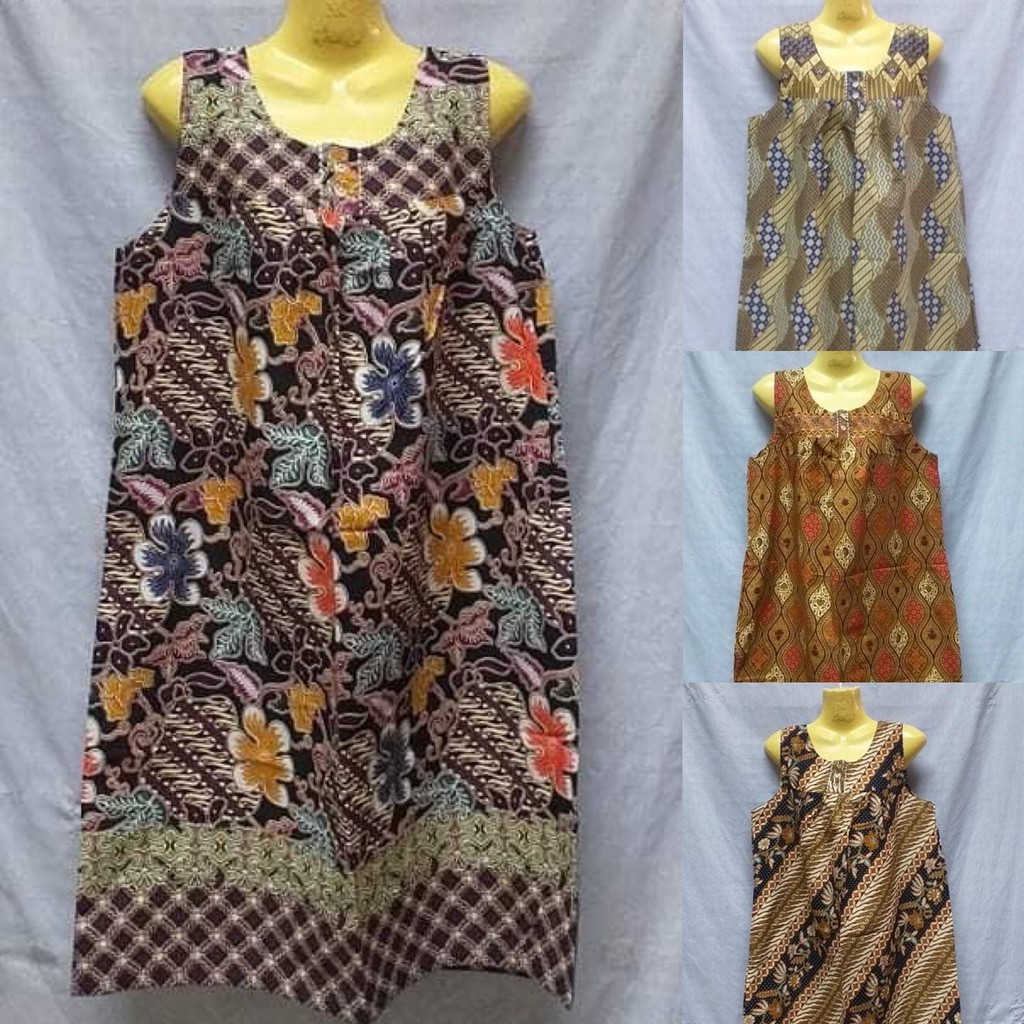 MEDIUM Jakarta Sleeveless Tribal Cotton Batik Sando Daster Dress ...