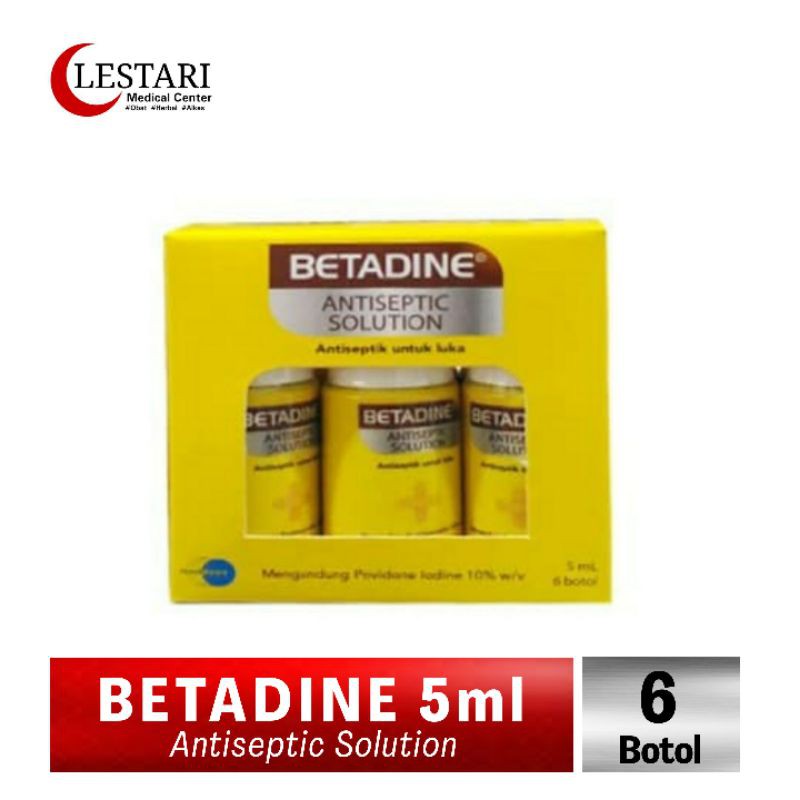 Betadine Antiseptic Solution 5 ml per Box Contents 6 Bottles | Shopee ...