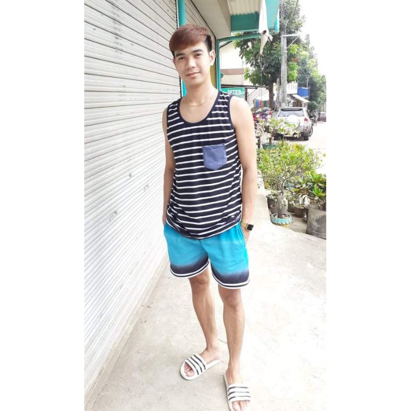 Stripe Sando for Men Pambahay 1pc.65php | Shopee Philippines