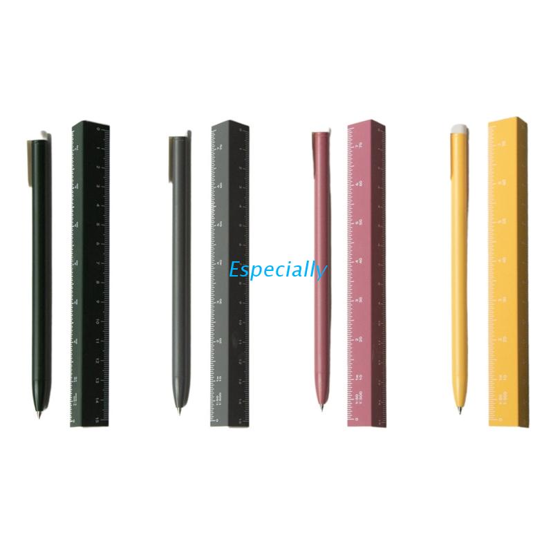 ESP Novelty Scale Ruler Kit with Retractable Gel Pen Dual-scale ...