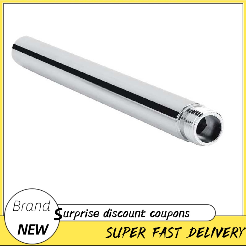 G1/2 inch Stainless Steel Shower Extension Round Tube Rainfall Arm ...