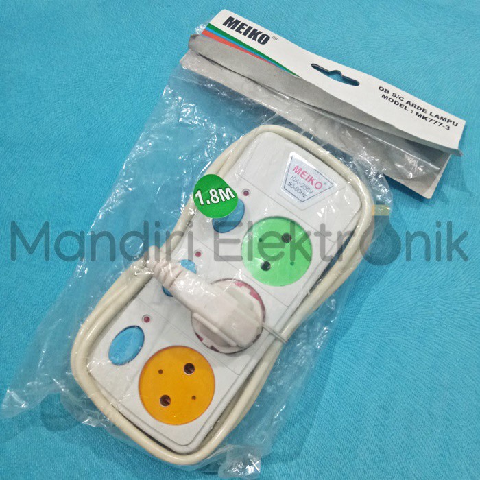 3 Hole Socket + Switch for each Hole + 1,8m Meiko Cable | Shopee ...