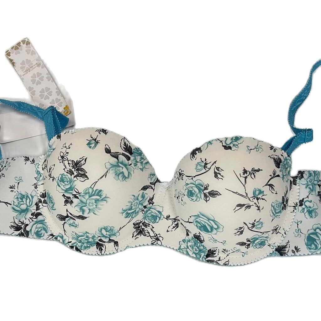 New Women's Floral Designed Wonder Push Up / Strapless Bra 1pc Cup B ...