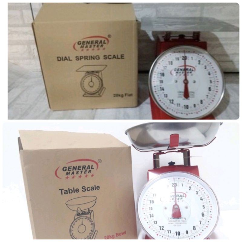 General Master 20KG Dial Spring Weighing Scale BOWL/FLAT | Shopee ...