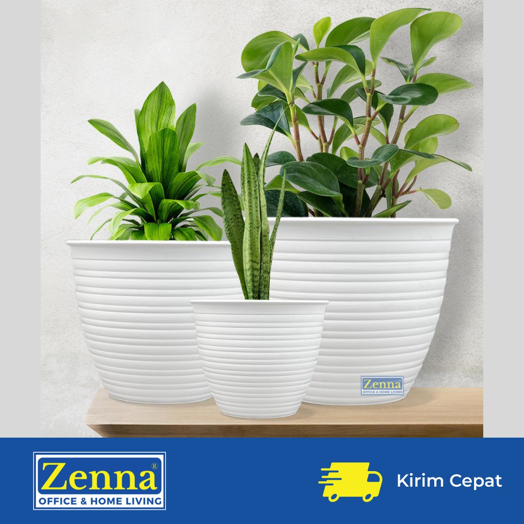 Zenna white Gessler Flower pot / Flower pot / Ornamental pot | Shopee ...