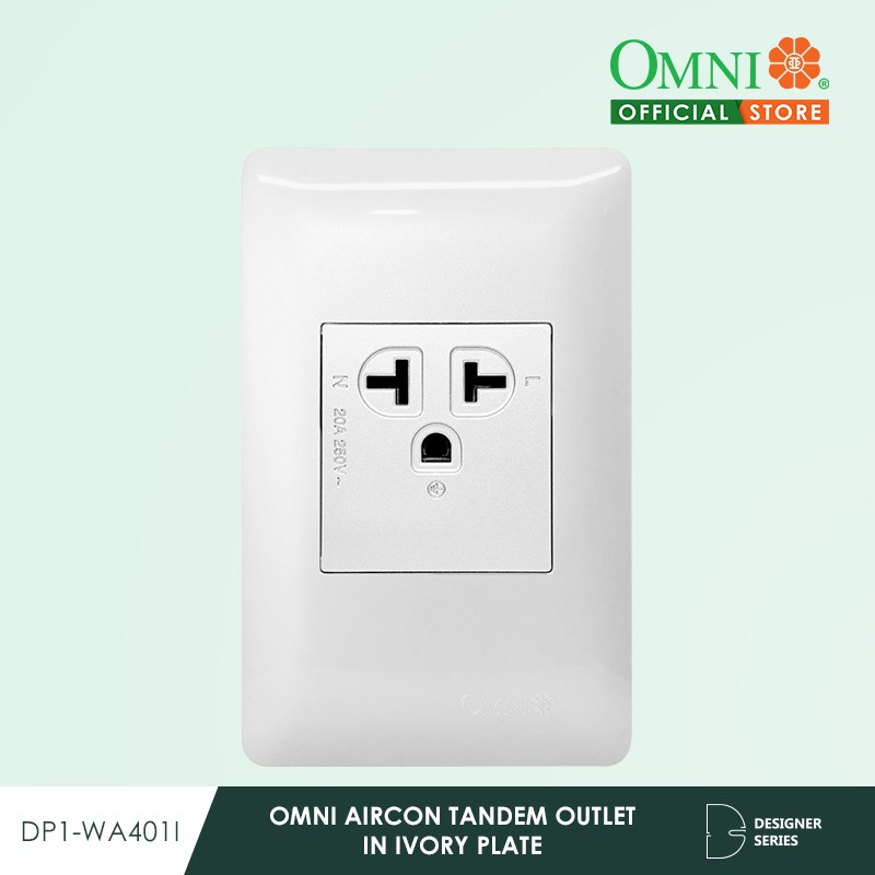 OMNI Aircon Tandem Outlet in Ivory Plate 20A (Designer Series) - DP1 ...