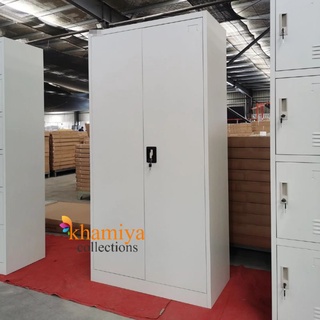 Metal Wardrobe Cabinet w/ Hanger Rod, Lockable Storage Cabinet, Multi ...