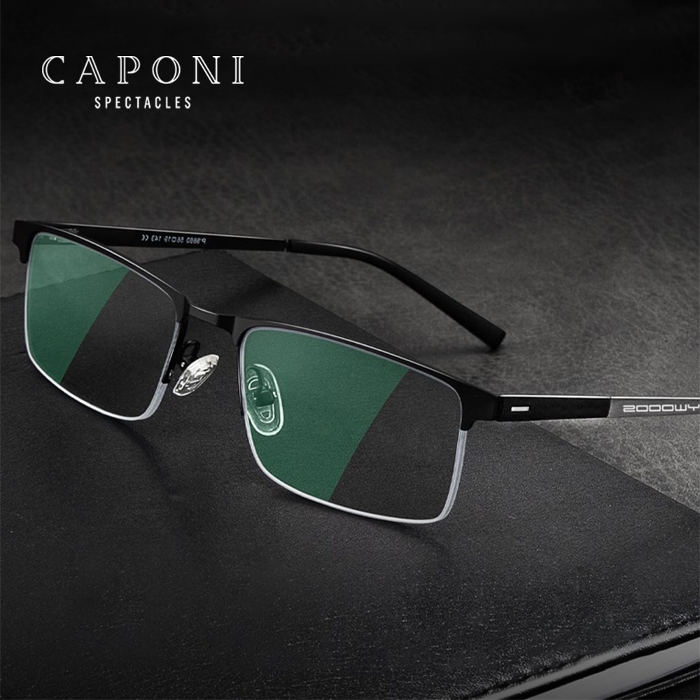 CAPONI Computer Men's Glasses Business Style Harf Frame Glasses Muti ...