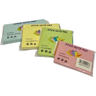 Sticky Note Pad Assorted Colors 3x5", 3X4", 3x3", 3x2" 100 Sheets Sold ...