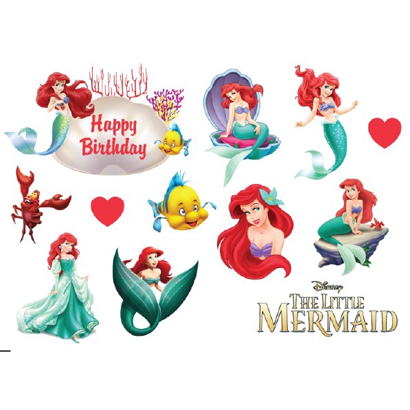 DISNEY ARIEL MERMAID Cake Topper Cupcake Topper Kek Topper | Shopee ...