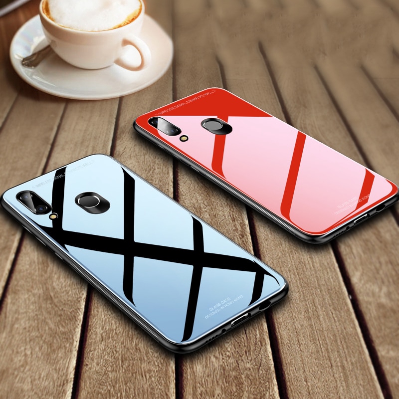 Huawei Nova 3i 3 2i 4 4e Case Luxury Glossy Tempered Glass Soft ...