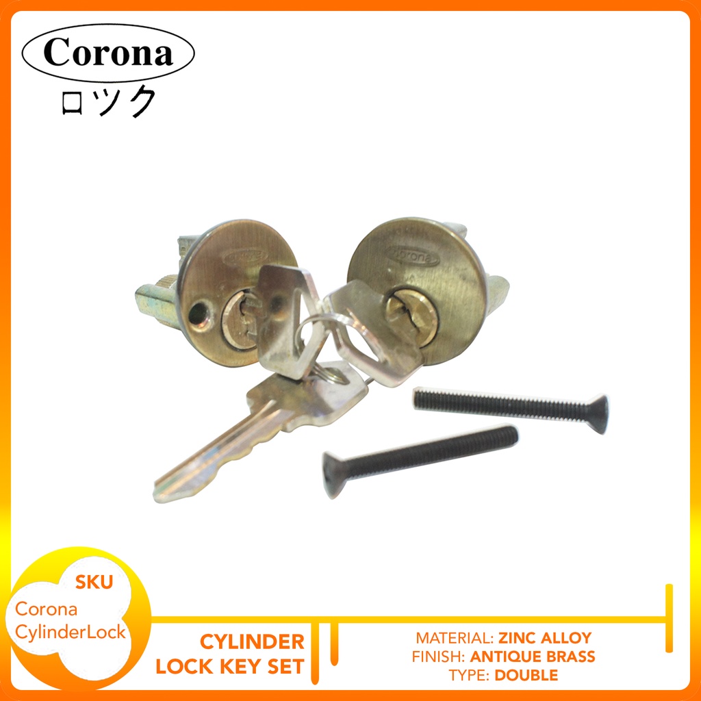 Corona Cylinder Lock Key Set (Single and Double Lock) | Shopee Philippines