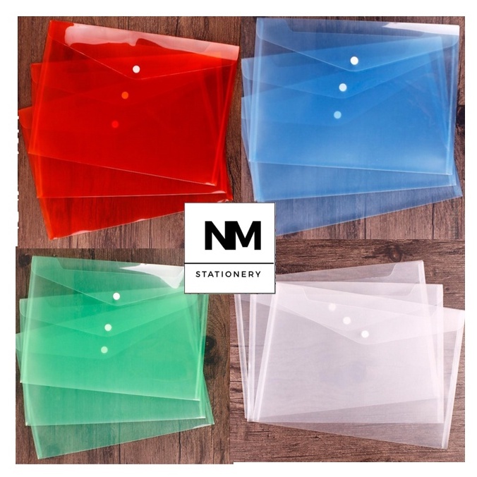 NM Long Transparent Clear Plastic Envelope File Folder Organizer ...