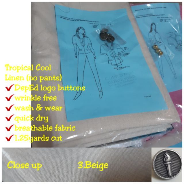 SY2016-2020 DepEd National Teachers Uniform fabric set fabric public ...