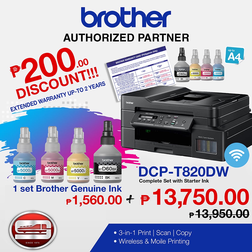 Brother DCP T820DW Ink Tank Printer/DCP-T820DW/Brother T820DW | Shopee Philippines