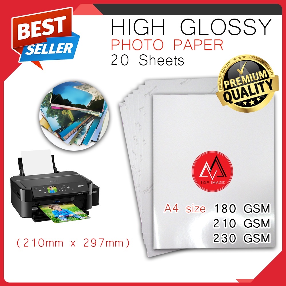 A4 180gsm 210gsm 230gsm High-glossy Photo Paper Photographic Photo ...