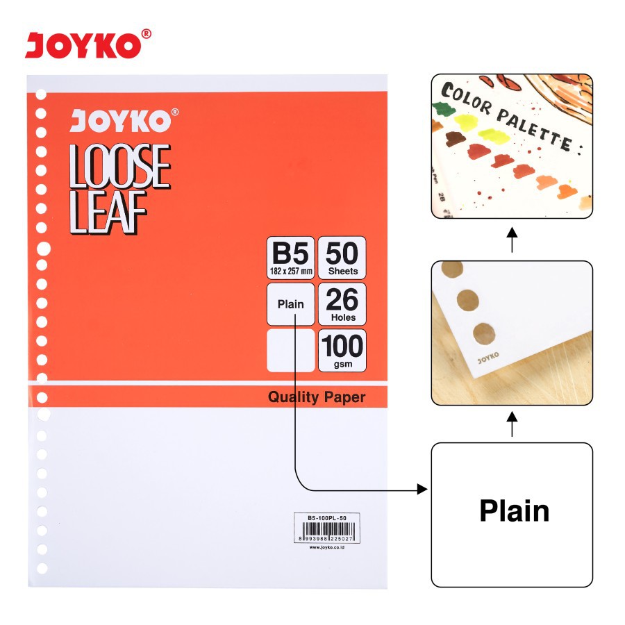 Loose Leaf Joyko B5 Binder File Paper Contents 50 Plain Sheets | Shopee ...
