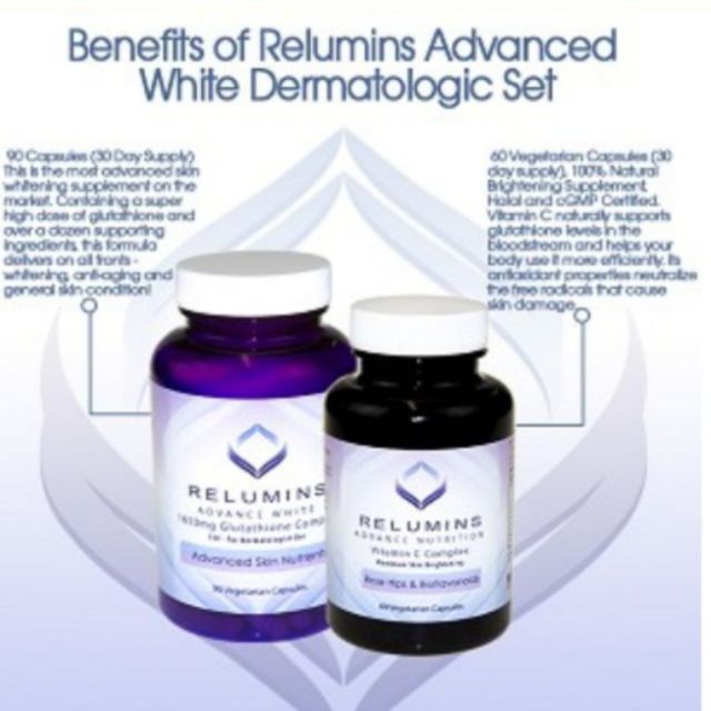 Relumins Advance White 1650mg and Rosehips Vitamin C Dermatologic Set ...