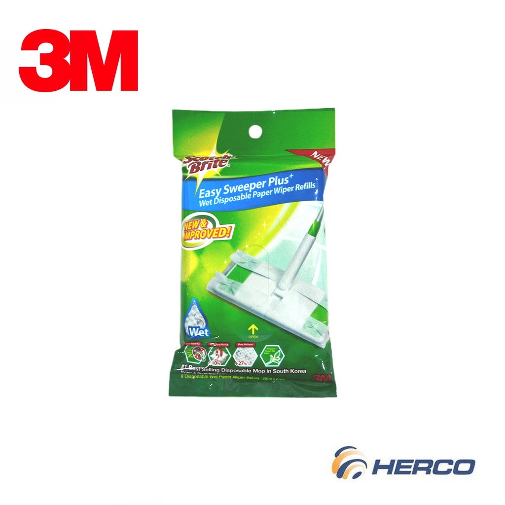 3M Scotch Brite Easy Sweeper Plus Wet Refill, Wet disposable cleaning ...