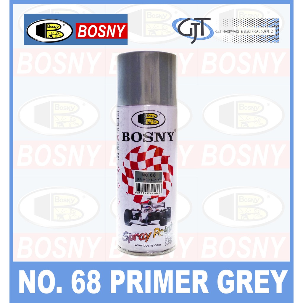 BOSNY 100% ACRYLIC SPRAY PAINT - #68 PRIMER GREY / GRAY | Shopee Philippines