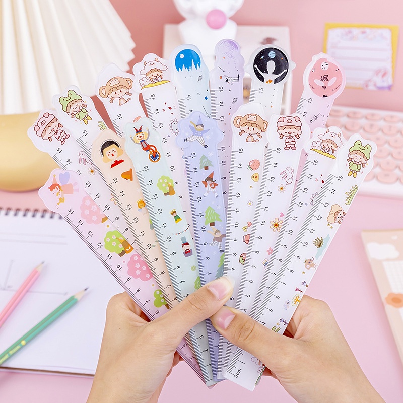1Pc cartoon character ruler, creative small fresh ruler, cute ...
