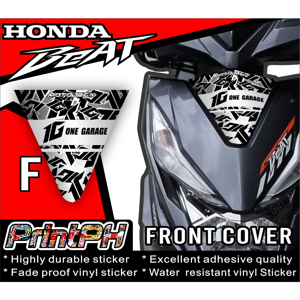 Honda Beat 1G Design Printed Front Cover Decals Sticker | Shopee ...