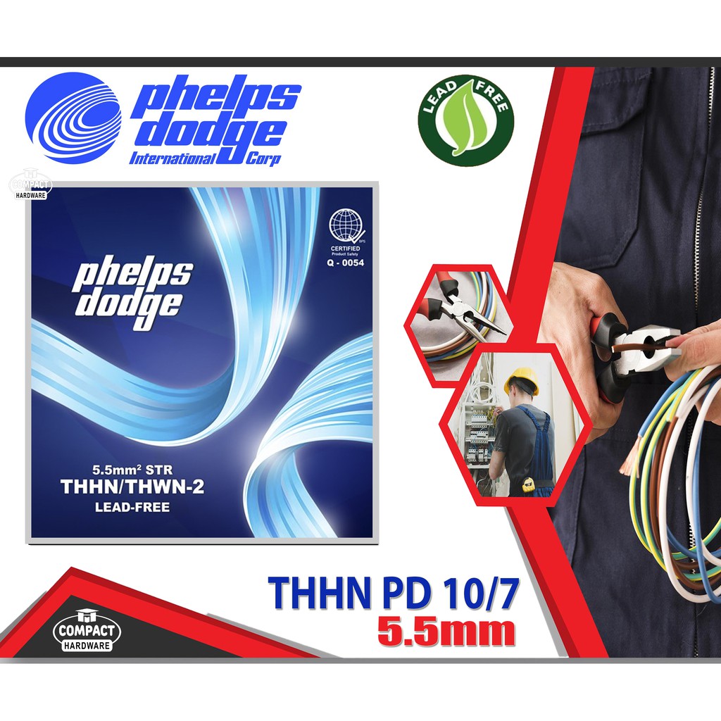 Phelps Dodge THHN PD #10 10/7 5.5mm2 Stranded Wire Per Meter (ORIGINAL ...