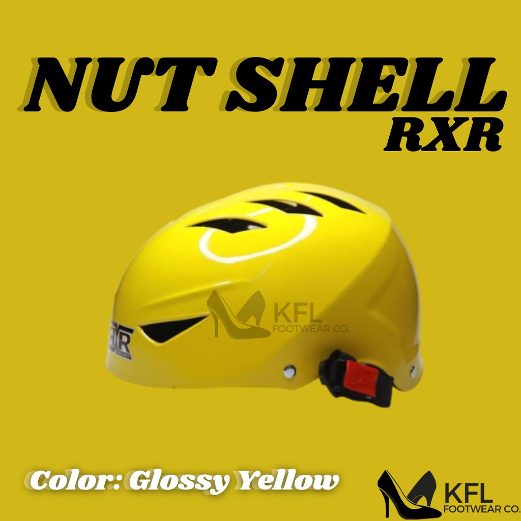 Glossy Yellow KFL RXR 066-E Motorcycle/ Bike Nutshell Open Face helmet ...