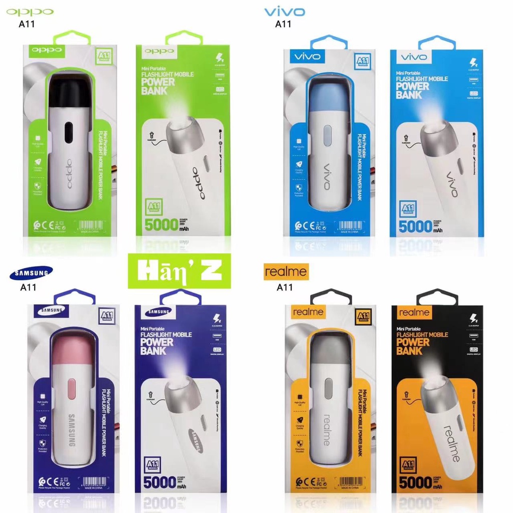 A11 5000mAh Powerbank With LED Flash Power Bank | Shopee Philippines