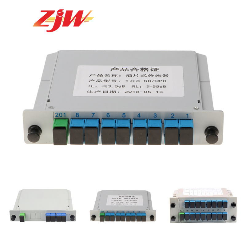 ZJW 1* 4 / 8 / 16 SC UPC Fiber Optic PLC Splitter PLC Cassette Box Plug ...