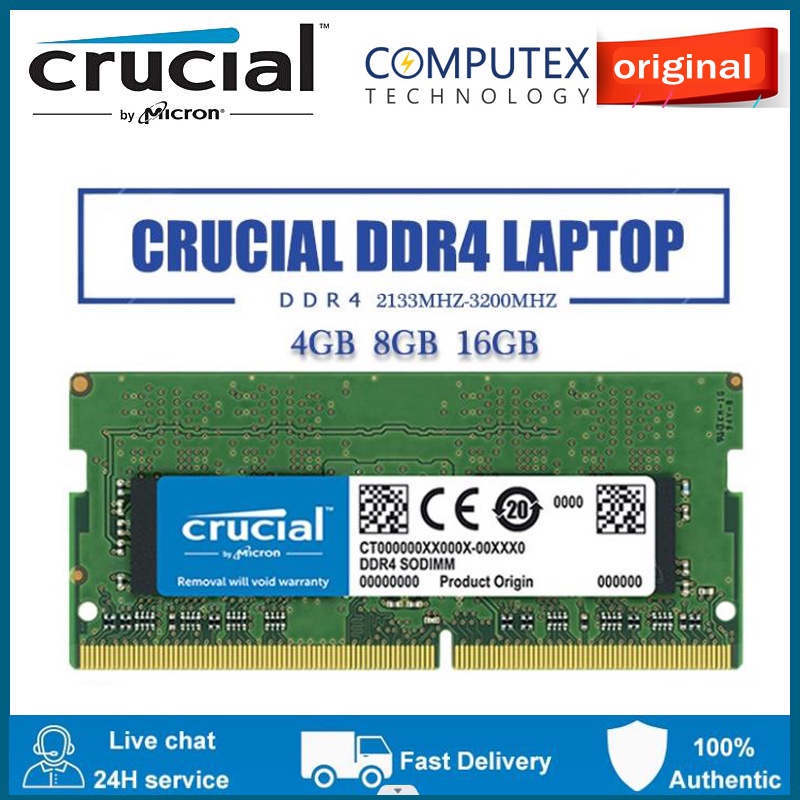 [Ready Stock] Crucial Laptop DDR4 SODIMM RAM 4GB 8GB 16GB PC4 2133Mhz 2400Mhz 2666Mhz 3200mhz1 ...