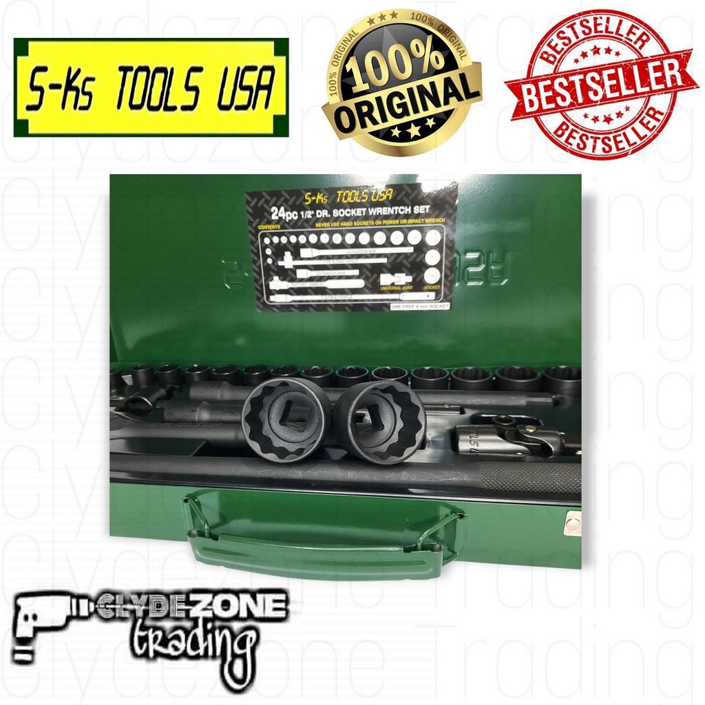 SKS Tools USA Socket Wrench Set 8mm to 32mm 1/2 drive 12 points ...