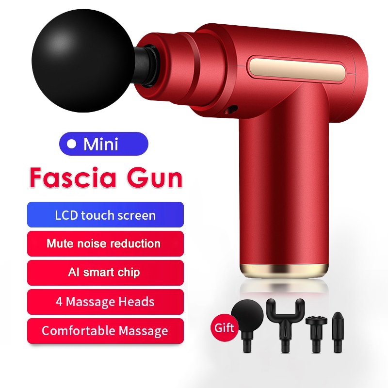 4 Heads 6 Speed Massage Gun Muscle Massager Fitness Muscle Fascia Gun ...