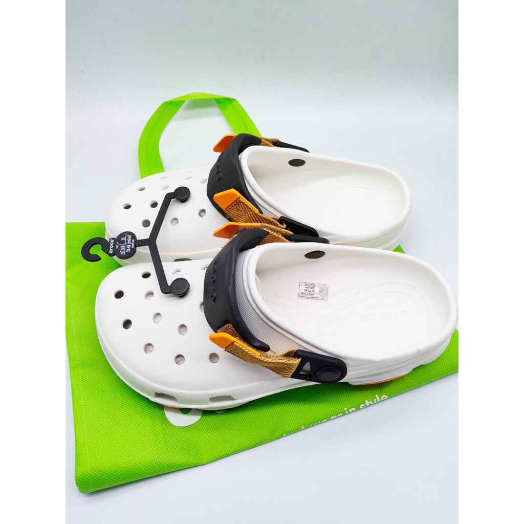 Crocs Classic slip on all terrain pure white Clog Unisex with ecobag ...