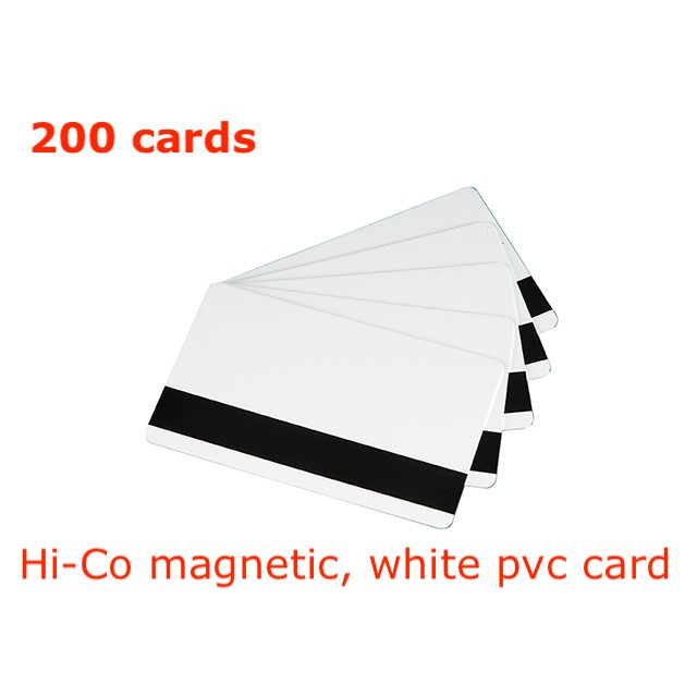 200 cards, white PVC cards with HICO Mag Stripe, CR-80/30mil, 3 track ...