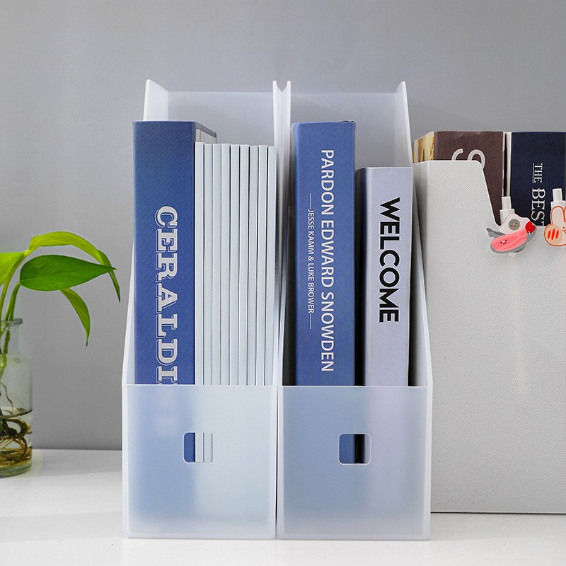 Classy Home Decor Minimalist Transparent Book Stand Desk File Holder ...