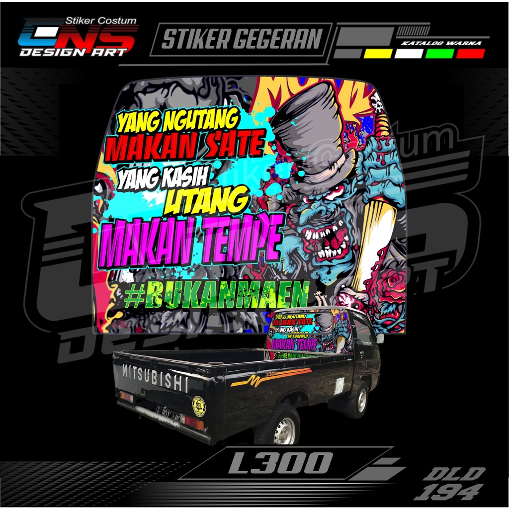 Mitsubishi L300 Pick Up Rear Cabin / Crank Sticker Custom All Cars Pick ...