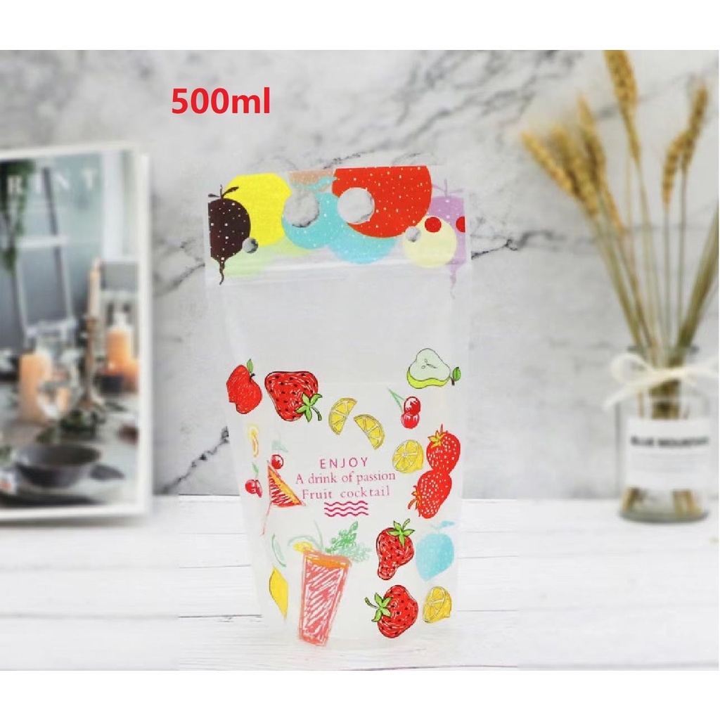 100pcs Full Clear Liquid Drink Juice Milk Coffee Stand Up Pouch Packaging Bag Resealable Pouch # ...